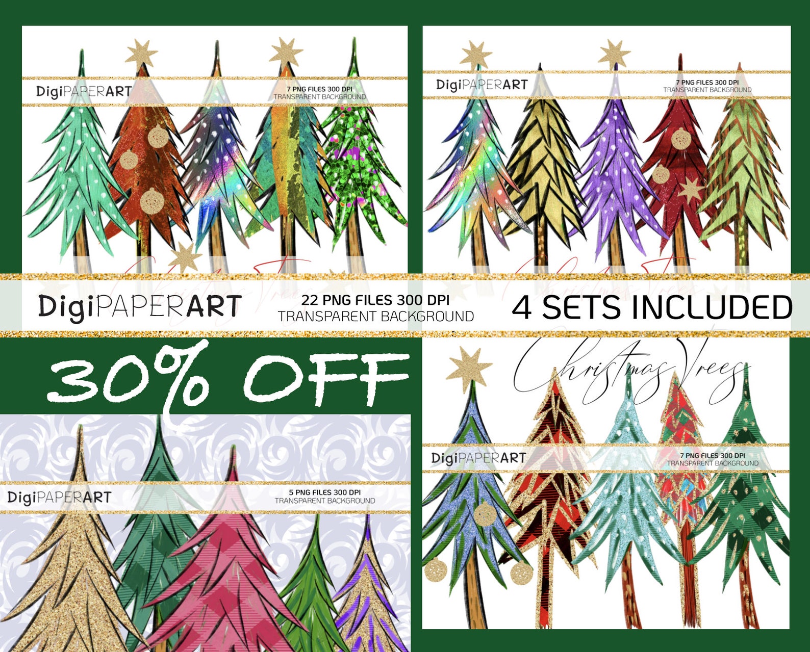 Christmas PNG Christmas Tree Bundle Sublimation Graphic PNG | Etsy