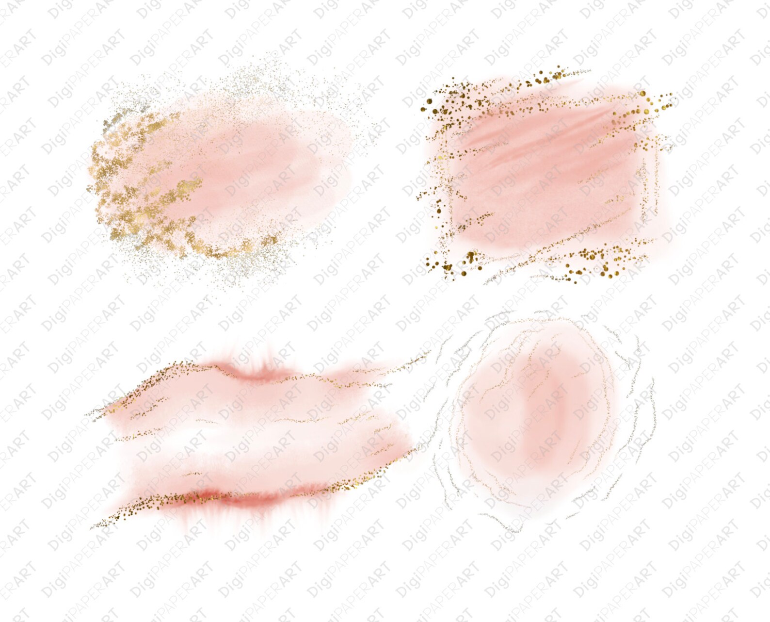 Blush Pink Gold Glitter PNG Watercolor Backgrounds Splatter | Etsy