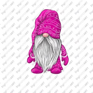 Christmas PNG, Pink Gnomes Clipart, Scandinavian Gnomes Clipart, Nordic ...