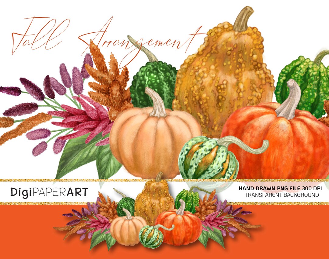 Watercolor Pumpkin Clipart, Fall Clipart, Thanksgiving Pumpkin PNG ...