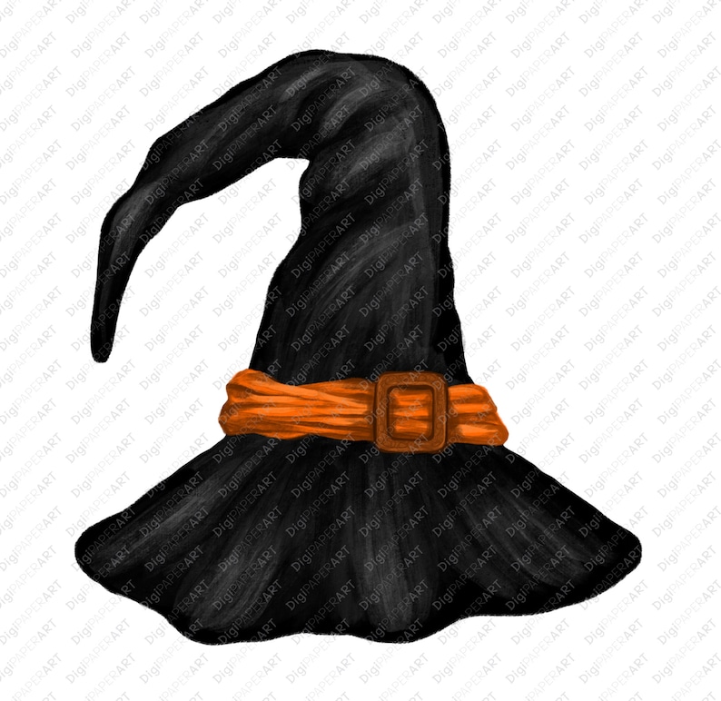 Witch Hats PNG Halloween Clip Art Hand Drawn Witches Hat - Etsy