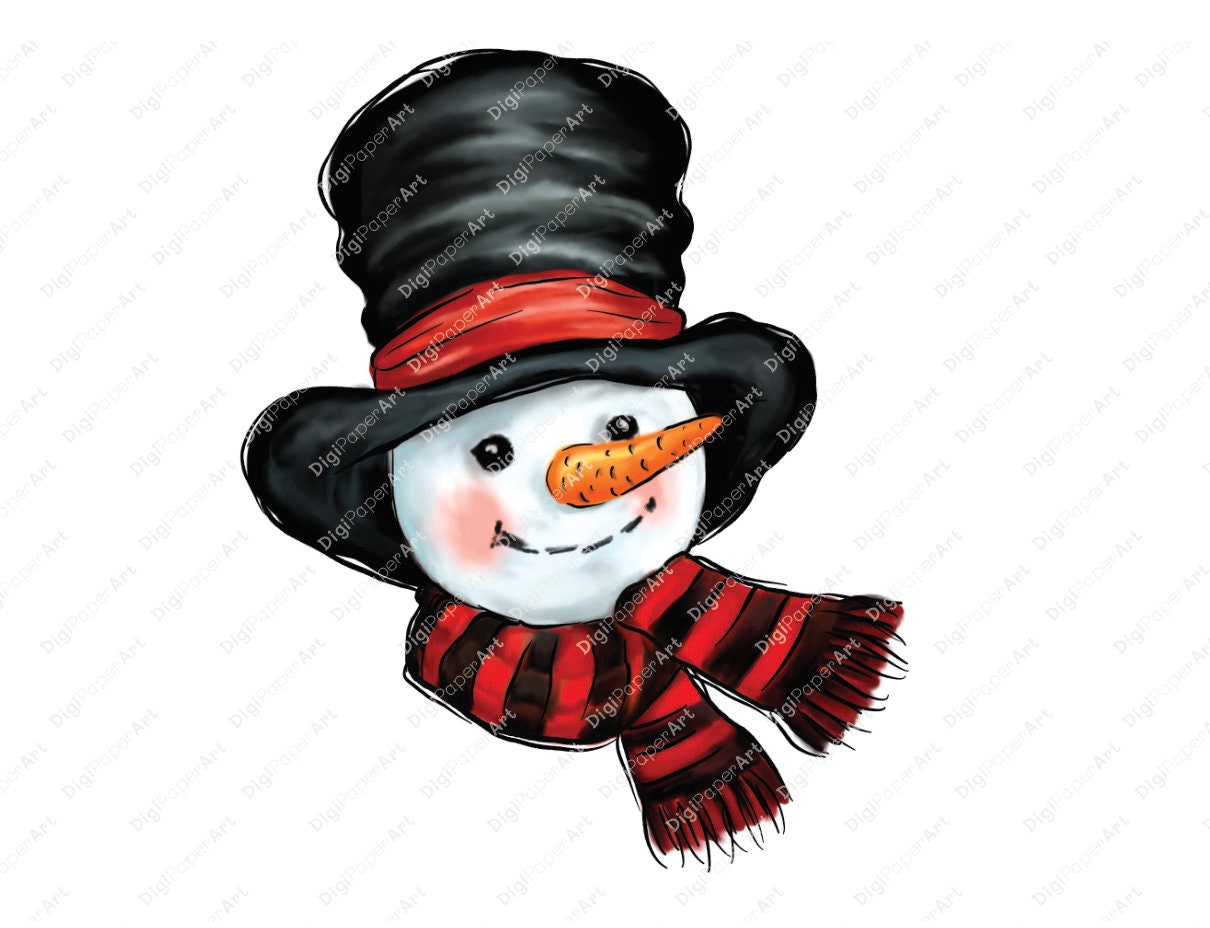 Snowman Head PNG Sublimation Download Christmas Design - Etsy