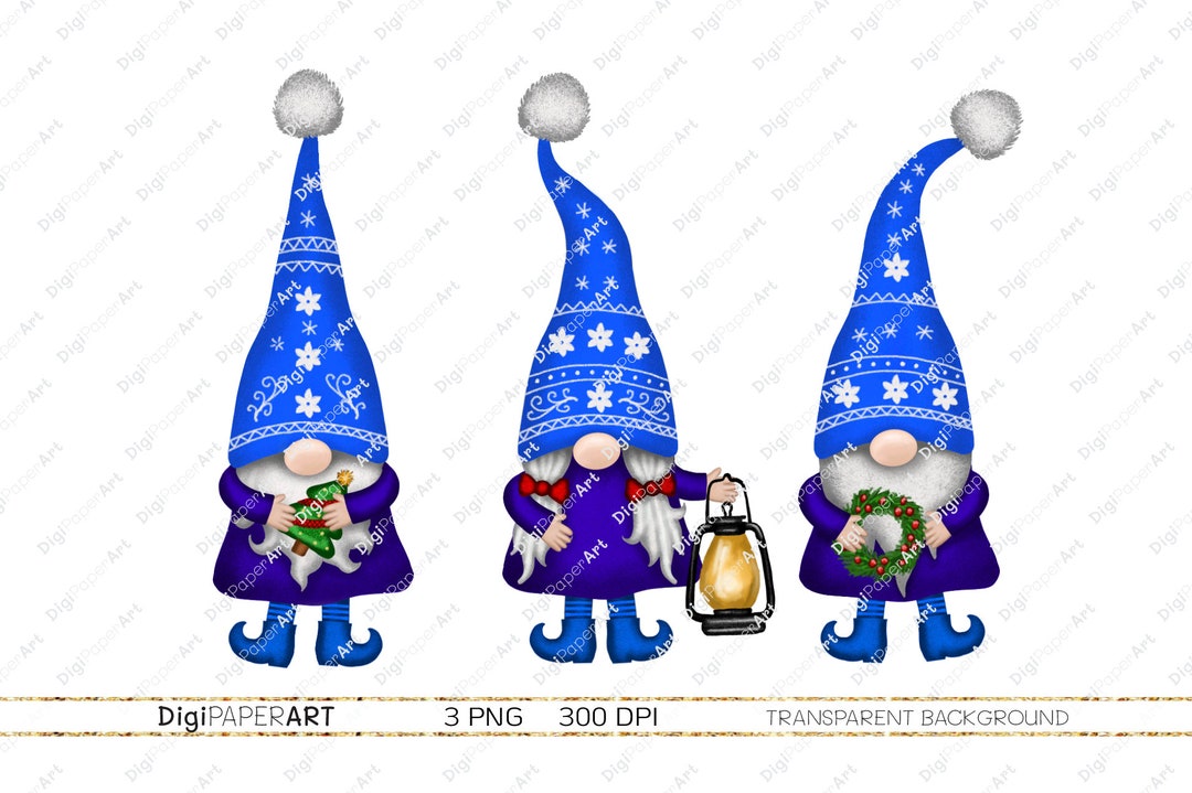 Christmas PNG, Blue Gnomes Sublimation Downloads, Scandinavian Gnomes ...