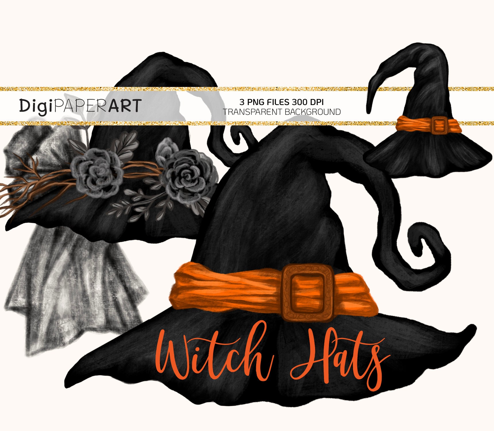 Witch Hats PNG Halloween Clip Art Hand Drawn Witches Hat - Etsy Canada