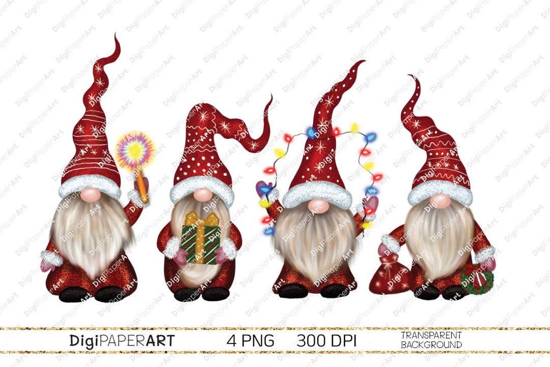 Christmas Gnomes Clipart: Scandinavian Nordic Tomte PNG (digital ...