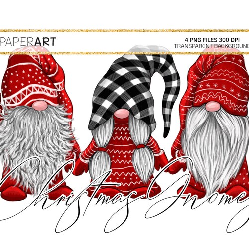Pink Christmas Gnomes Clipart Nordic Scandinavian Gnomes Clip - Etsy