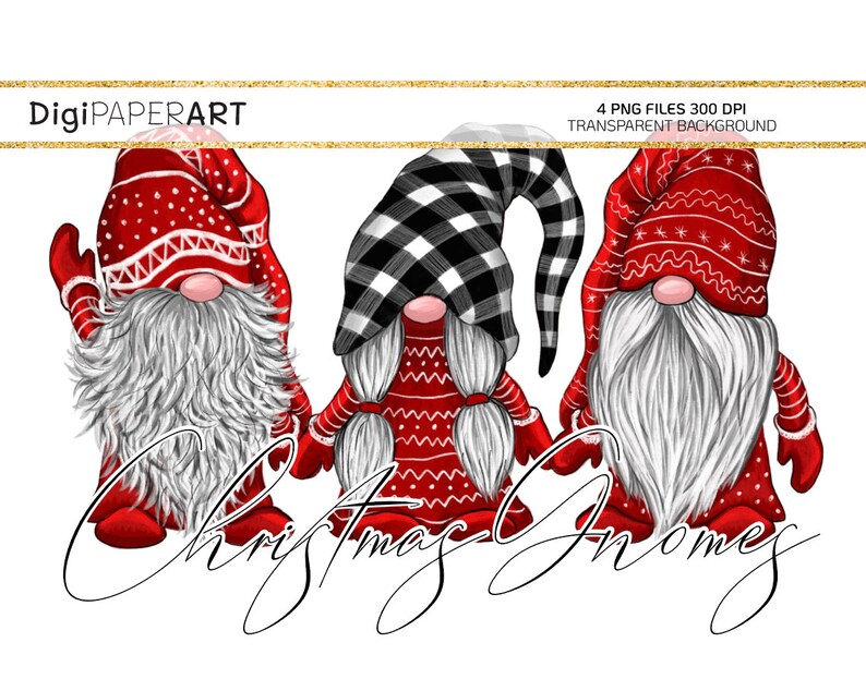 Christmas PNG Gnome Clipart Scandinavian Gnomes Clipart - Etsy