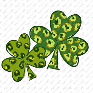 Leopard Shamrock Sublimation Designs Patrick's Clover - Etsy