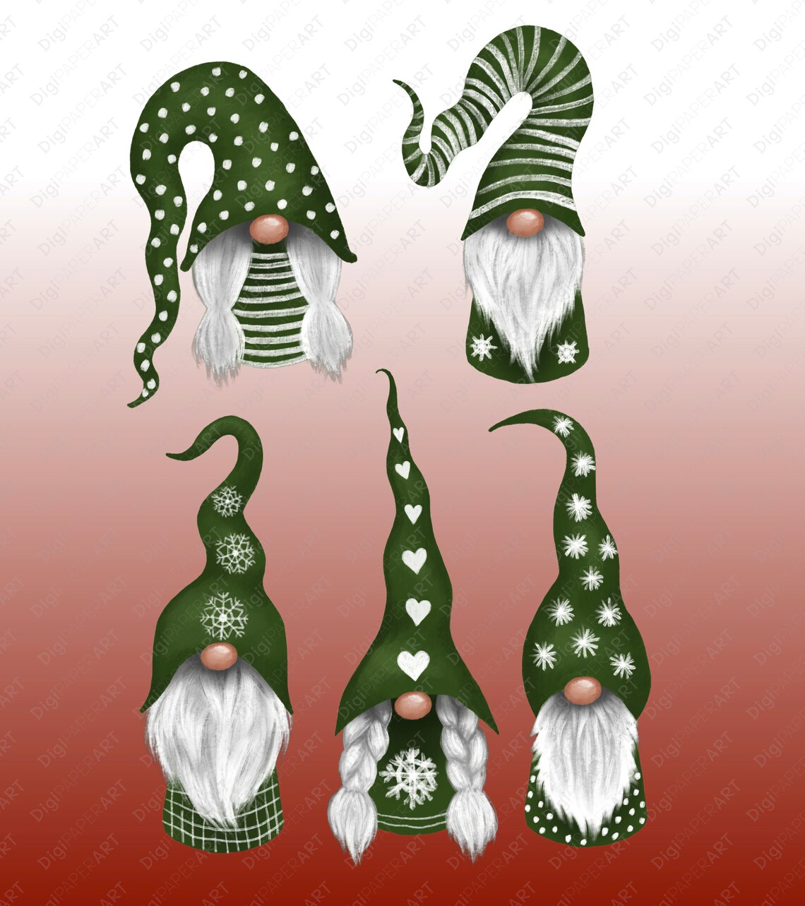Nordic Christmas Gnomes Clipart Nisse Gnomes Clip Art - Etsy Canada