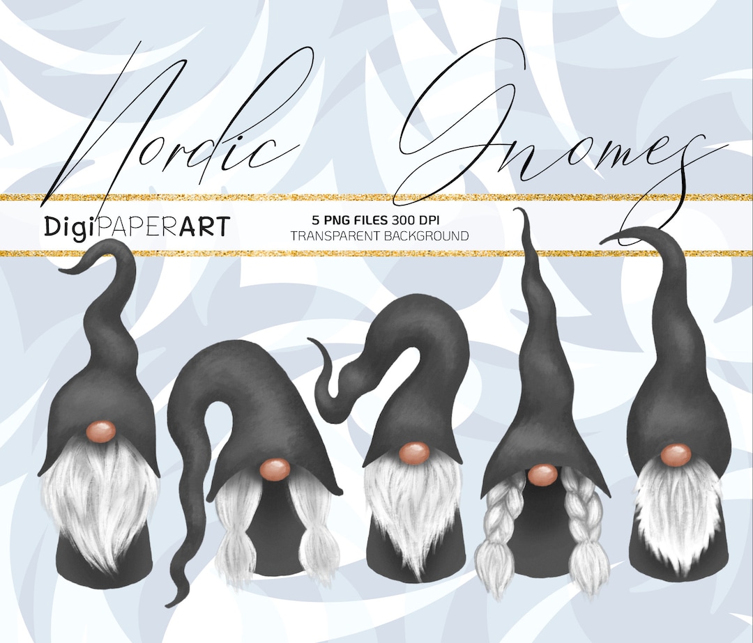 Christmas Gnomes Clipart, Scandinavian Gnome Clipart, Nordic Gnomes ...