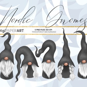 Christmas Gnomes Clipart, Scandinavian Gnome Clipart, Nordic Gnomes ...