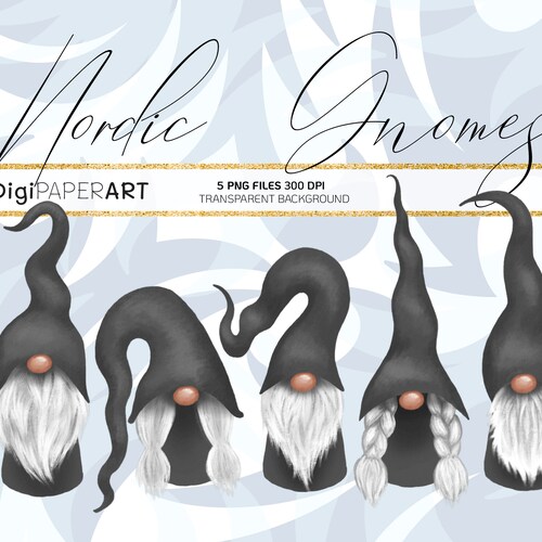 Christmas Gnomes Clipart Scandinavian Gnome Clipart Nordic - Etsy