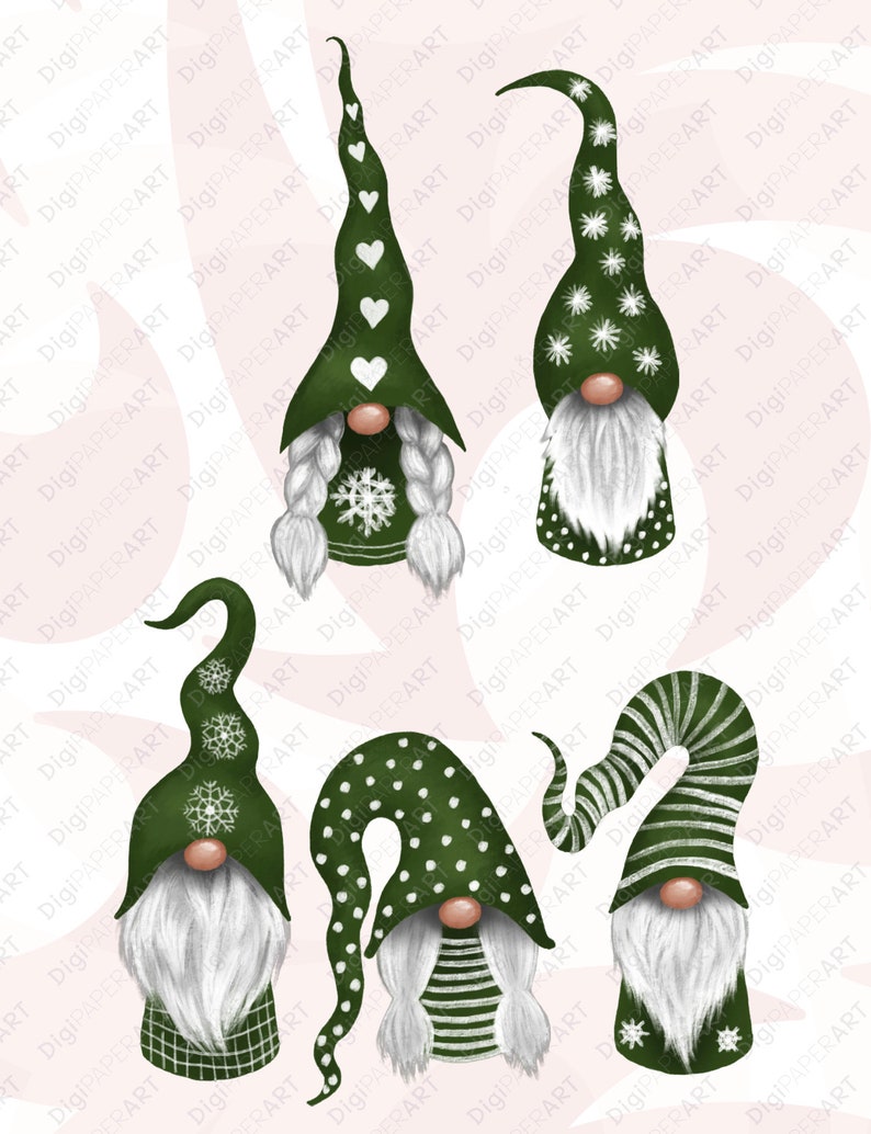 Bundle Christmas Gnomes Clipart Scandinavian Gnomes Nordic | Etsy