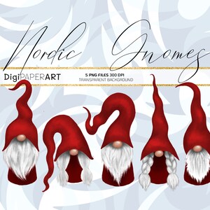 Scandinavian Gnome Clipart, Christmas Gnomes Clipart, Nordic Gnomes ...