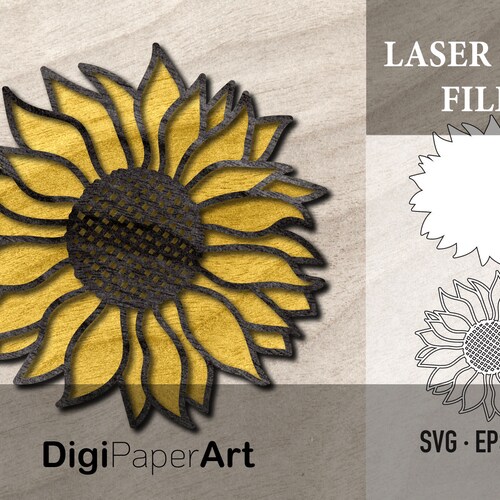 Sunflower Laser Cut File SVG Sunflower Laser File - Etsy