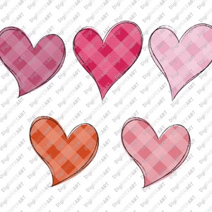 Valentine's Check Plaid Hearts PNG, Color Plaid Hearts Sublimation ...