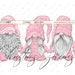 Gnome PNG, Blush Pink Christmas PNG, Pink Gnome Clipart, Scandinavian ...