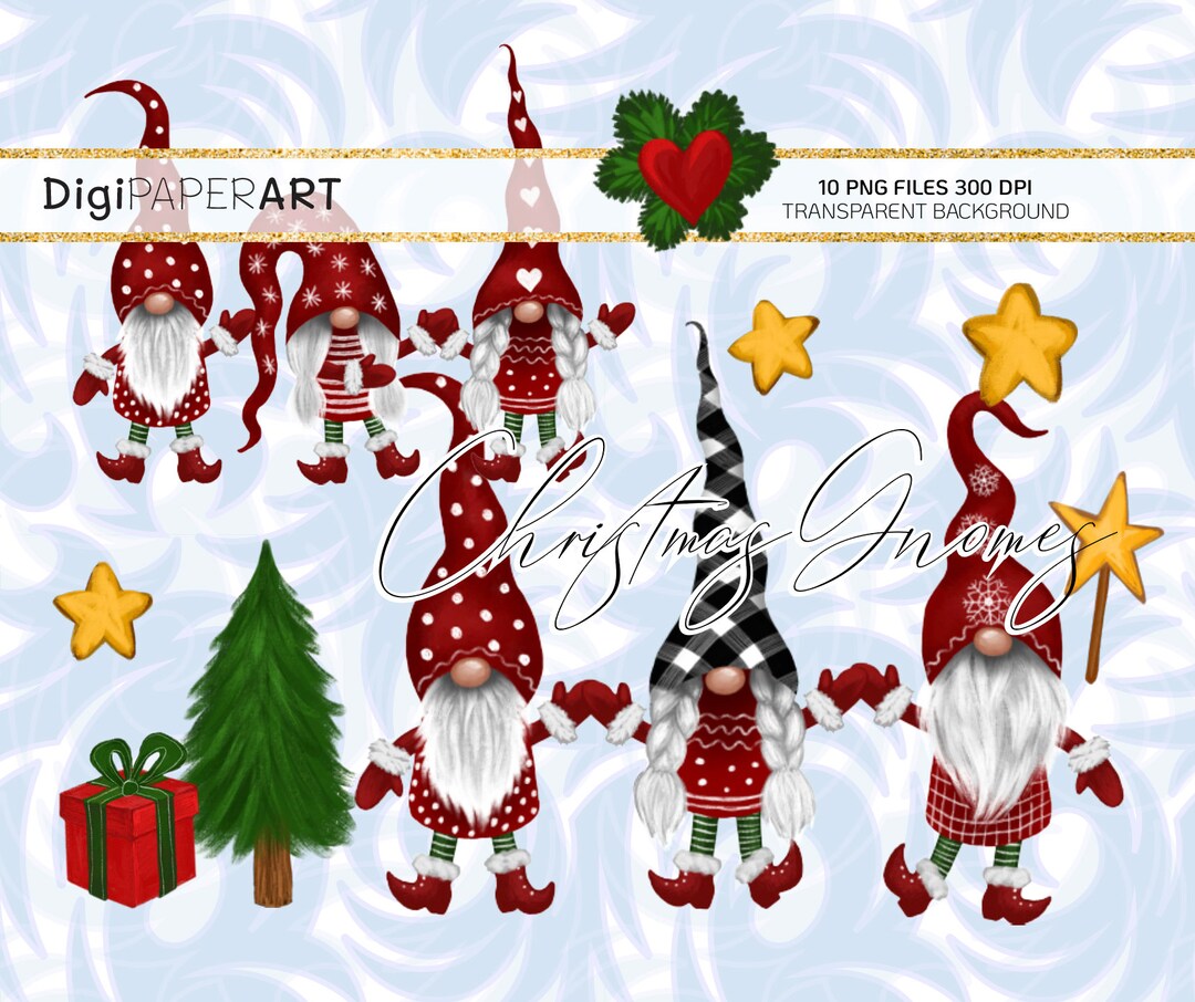Christmas PNG, Christmas Gnomes, Scandinavian Gnomes Clipart, Nordic ...