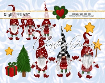 Christmas Gnomes Clipart Nordic Scandinavian Clip Art New - Etsy