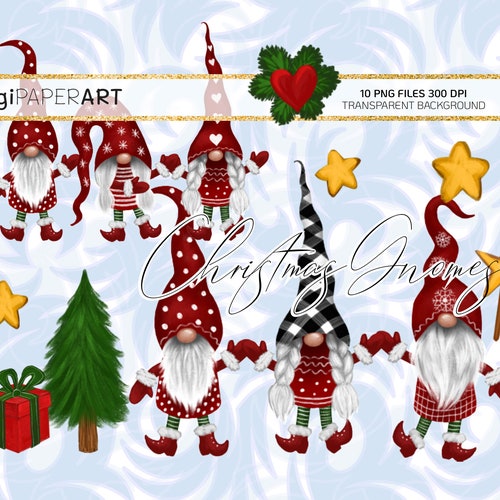 Scandinavian Gnome Clipart Christmas Gnomes Clipart Nordic - Etsy