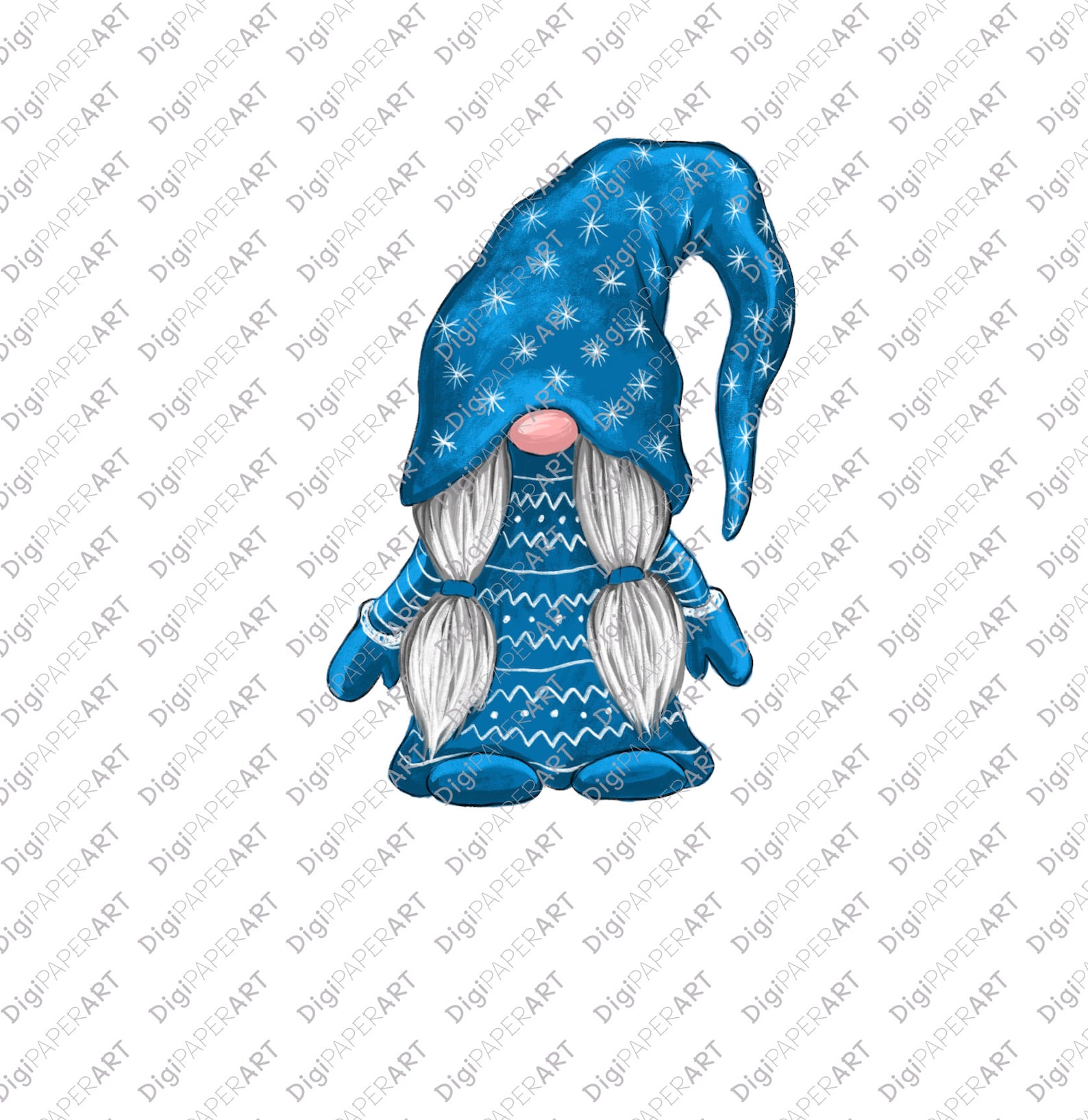 Christmas Gnome PNG Scandinavian Blue Gnomes Clipart Nordic | Etsy