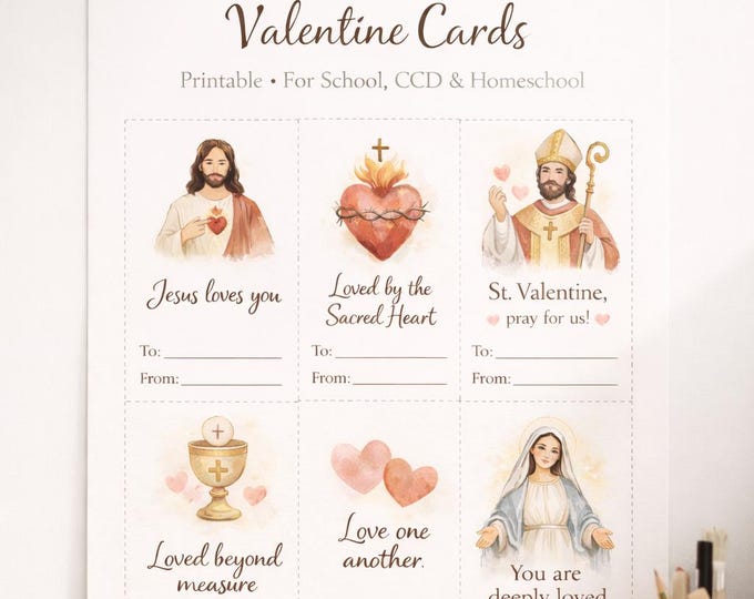 Catholic St. Valentine Card Printable for Children| Sacred Heart Love ...