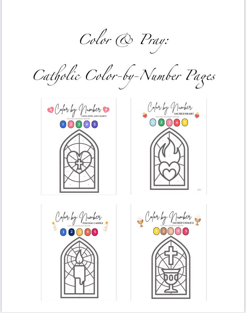 Catholic Color-by-number Activity Pack: Sacred Art (digital Download ...