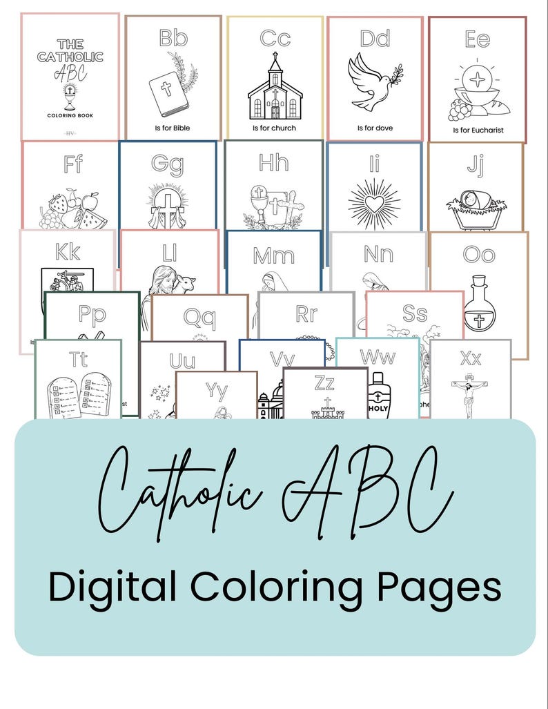 Catholic ABC Coloring Book: Saints & Symbols (printable PDF) - Etsy