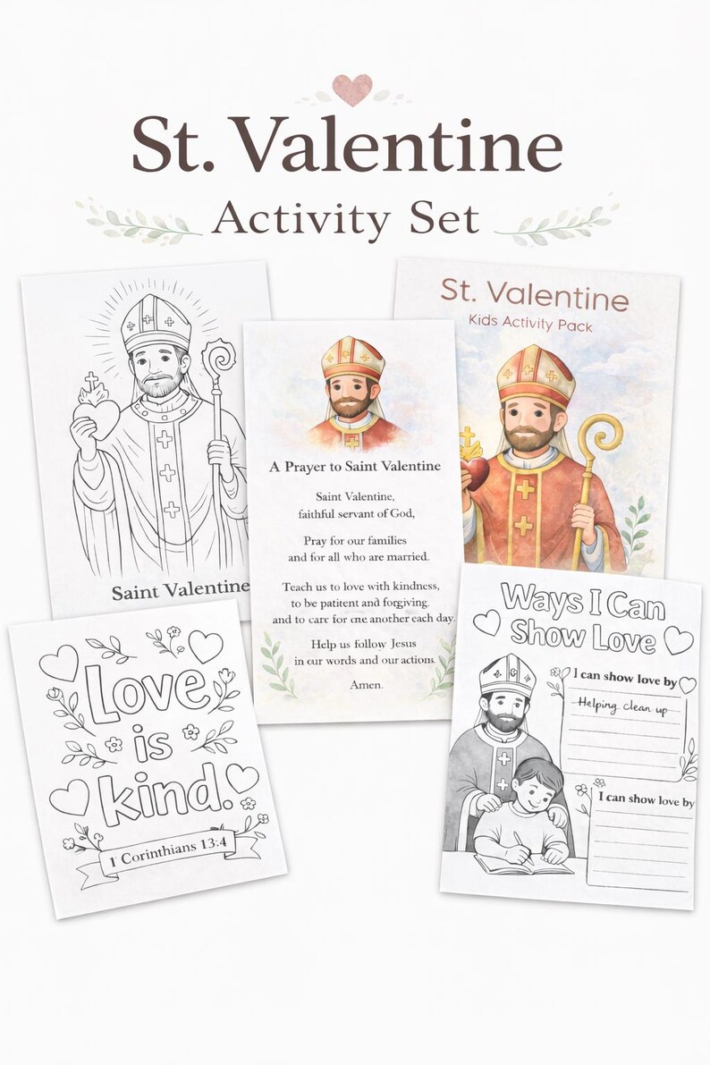 Catholic Valentine Activity Pack | Saint Valentine Coloring Pages (PDF ...