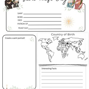 Catholic Saint Feast Day Worksheet | Printable Activity Page for Kids ...