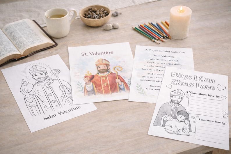 Catholic Valentine Activity Pack | Saint Valentine Coloring Pages (PDF ...