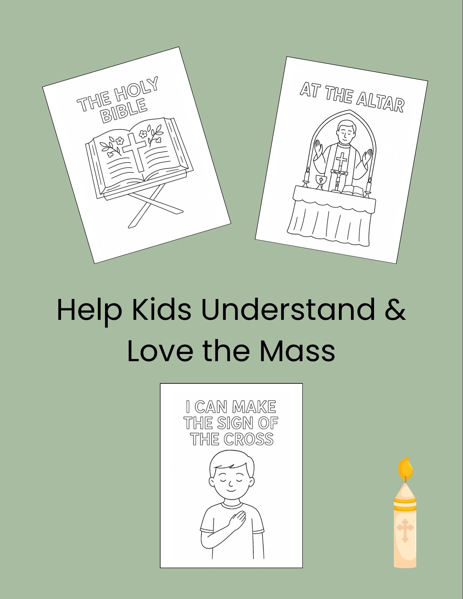 Catholic Mass Coloring Book for Kids: First Communion Activity ...