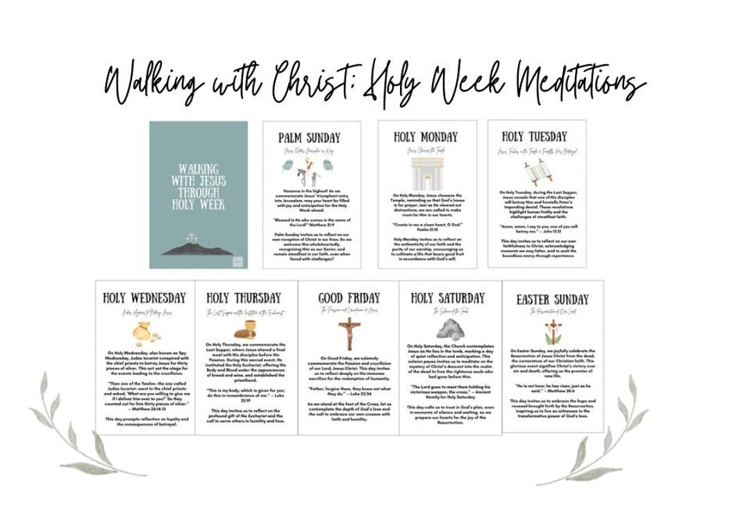 Printable Holy Week Reflection Cards – Daily Easter Meditations Digital ...