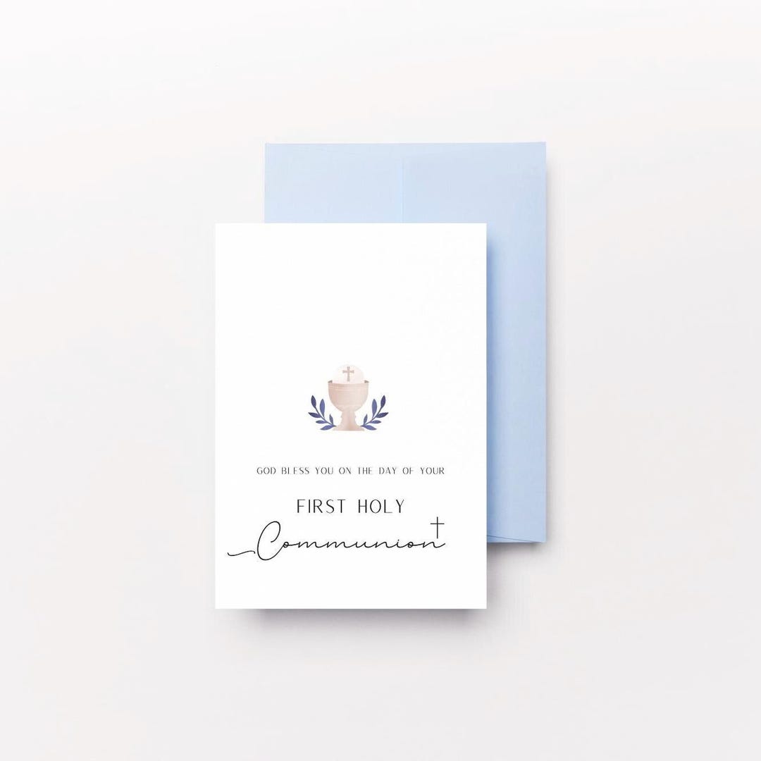Printable First Communion Greeting Card – Digital Download | Catholic ...
