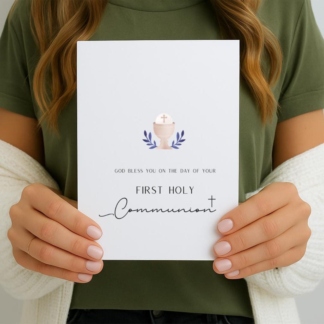 Printable First Communion Card | Catholic Greeting Card | Digital ...