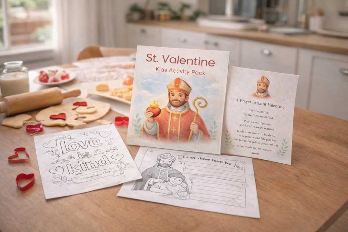 Catholic Valentine Activity Pack | Saint Valentine Coloring Pages (PDF ...