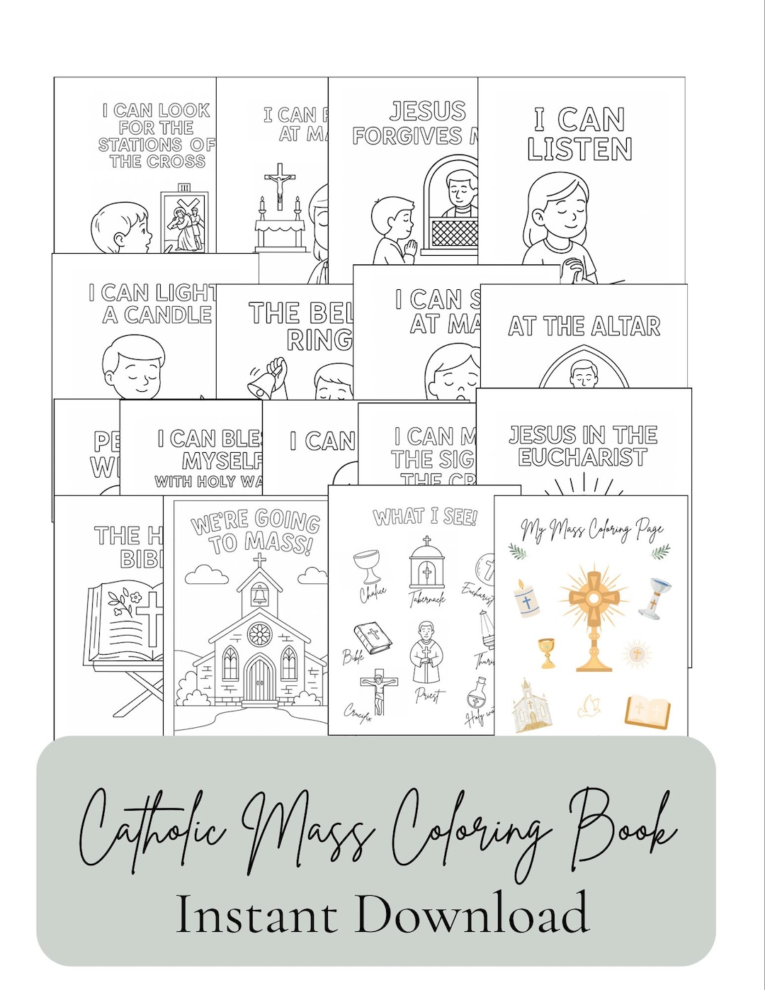 Catholic Mass Coloring Book for Kids: First Communion Activity ...