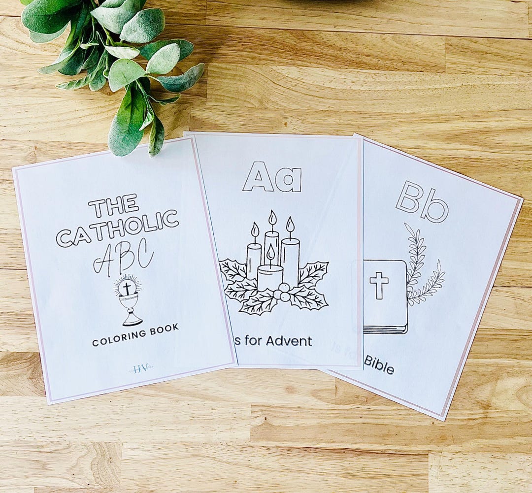 Catholic ABC Coloring Bundle – Printable Preschool Alphabet & Saints ...