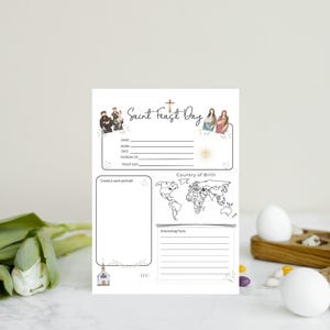 Catholic Saint Feast Day Worksheet | Printable Activity Page for Kids ...