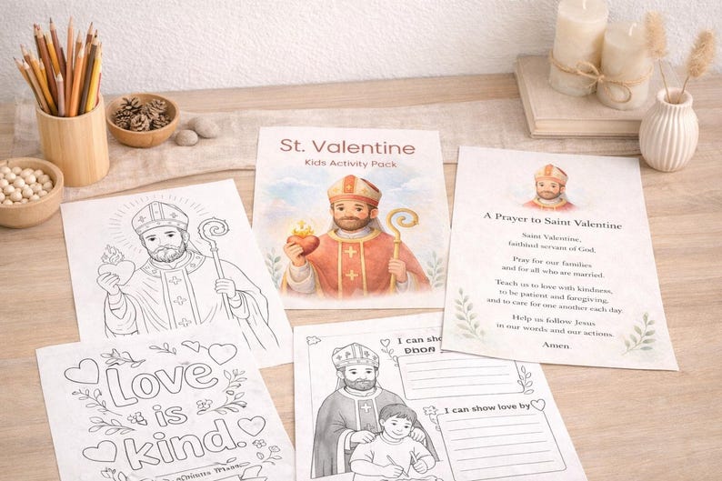 Catholic Valentine Activity Pack | Saint Valentine Coloring Pages (PDF ...