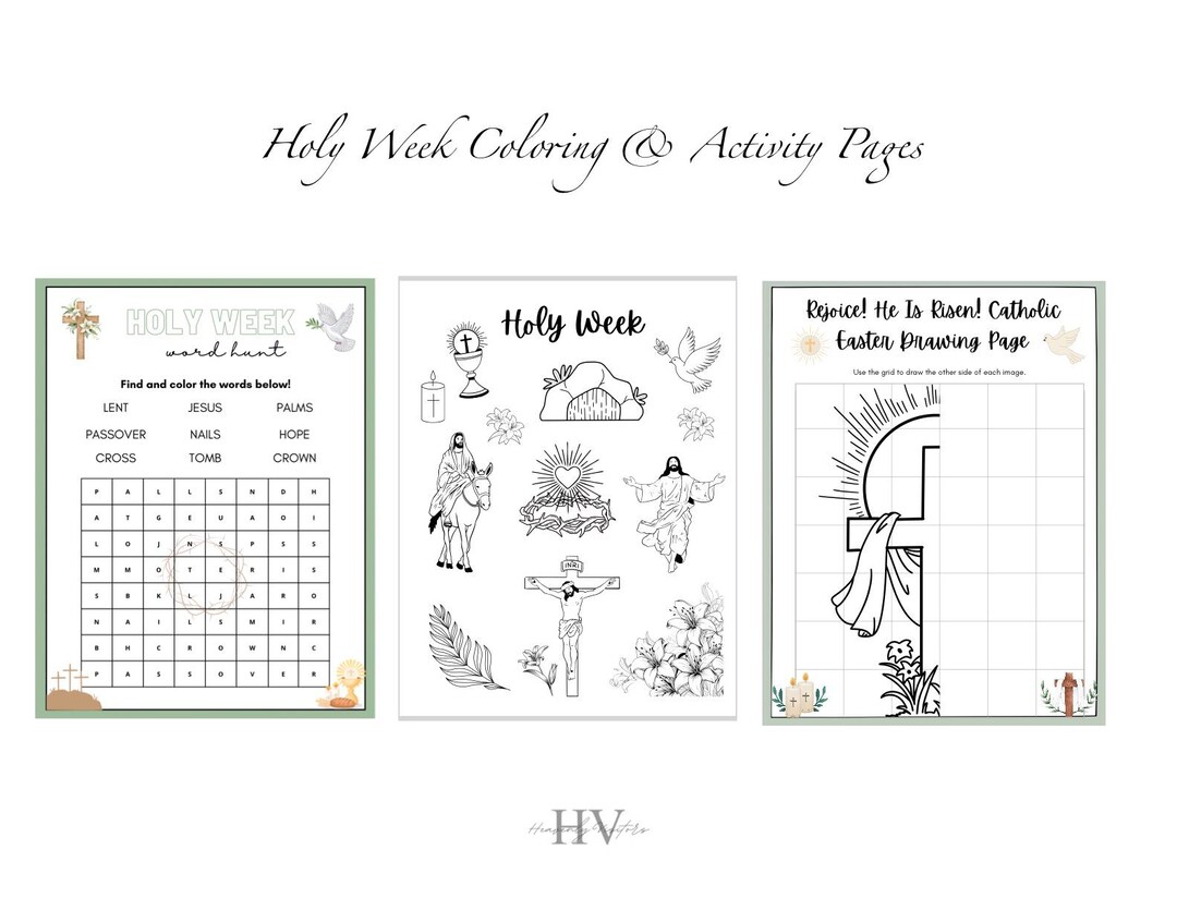 Holy Week Activity & Coloring Pages + Bonus Easter Print | Catholic ...