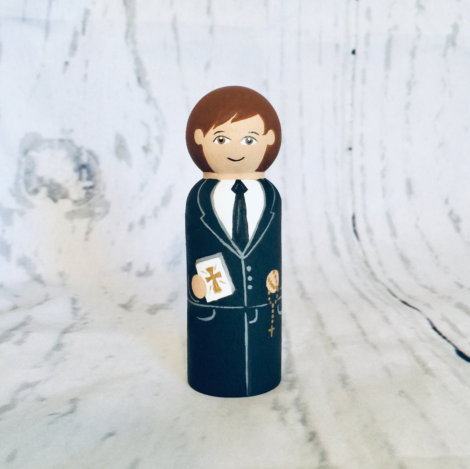 Beautiful Boy's First Communion Custom Peg Doll | Etsy