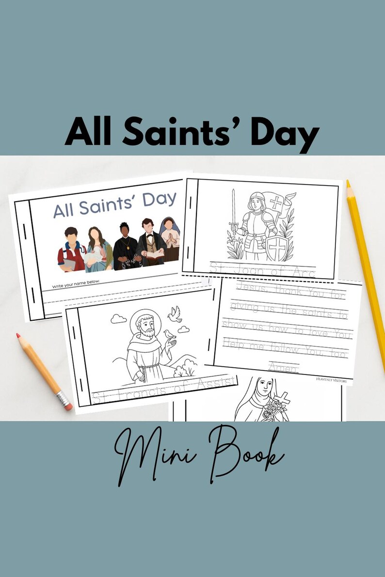 All Saints’ Day Mini Book | Catholic Kids Printable | Saint Coloring ...
