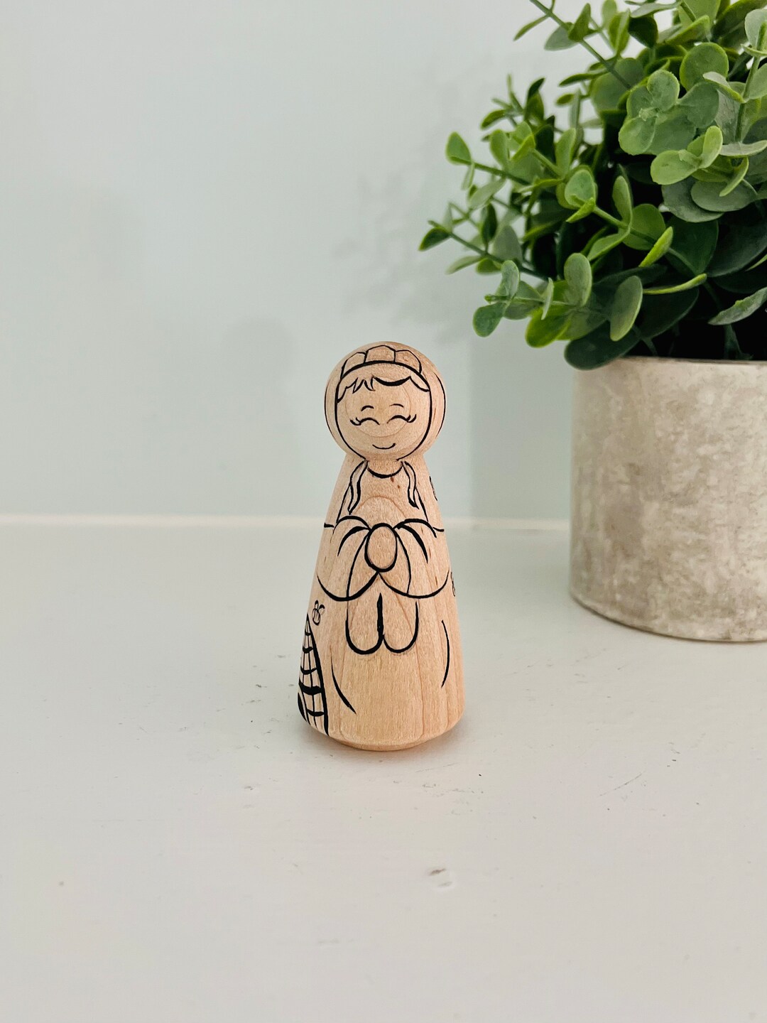 St. Abigail, Paint Your OWN Line Art Peg Doll, Catholic Gifts, Easter ...