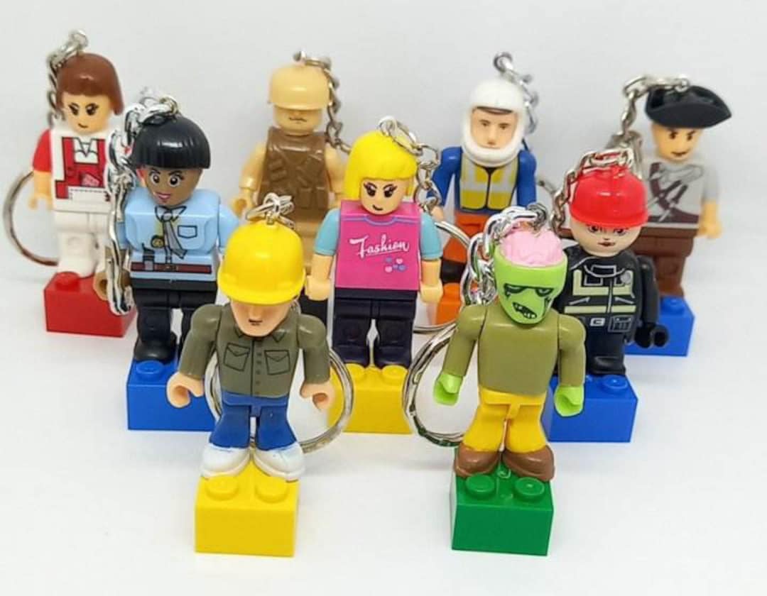 Lego Type Figure Keyrings - Etsy
