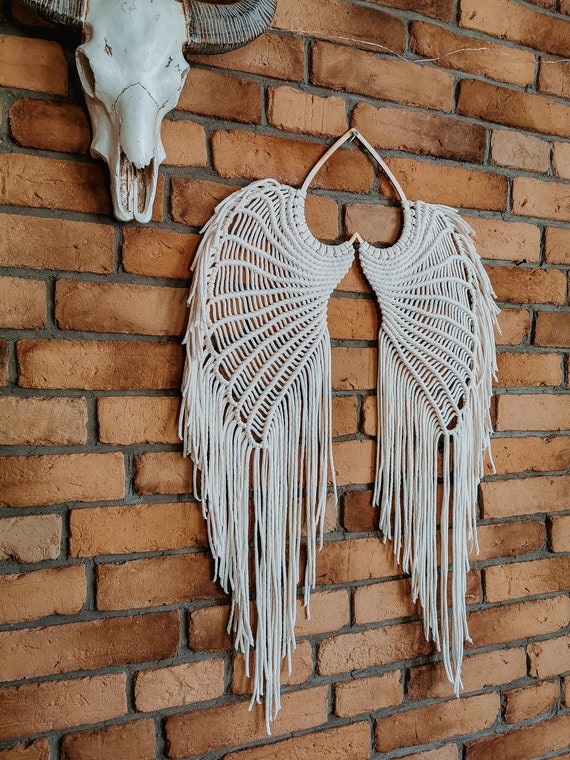 Large Macrame Angel Wings XL Wall Hanging | Etsy