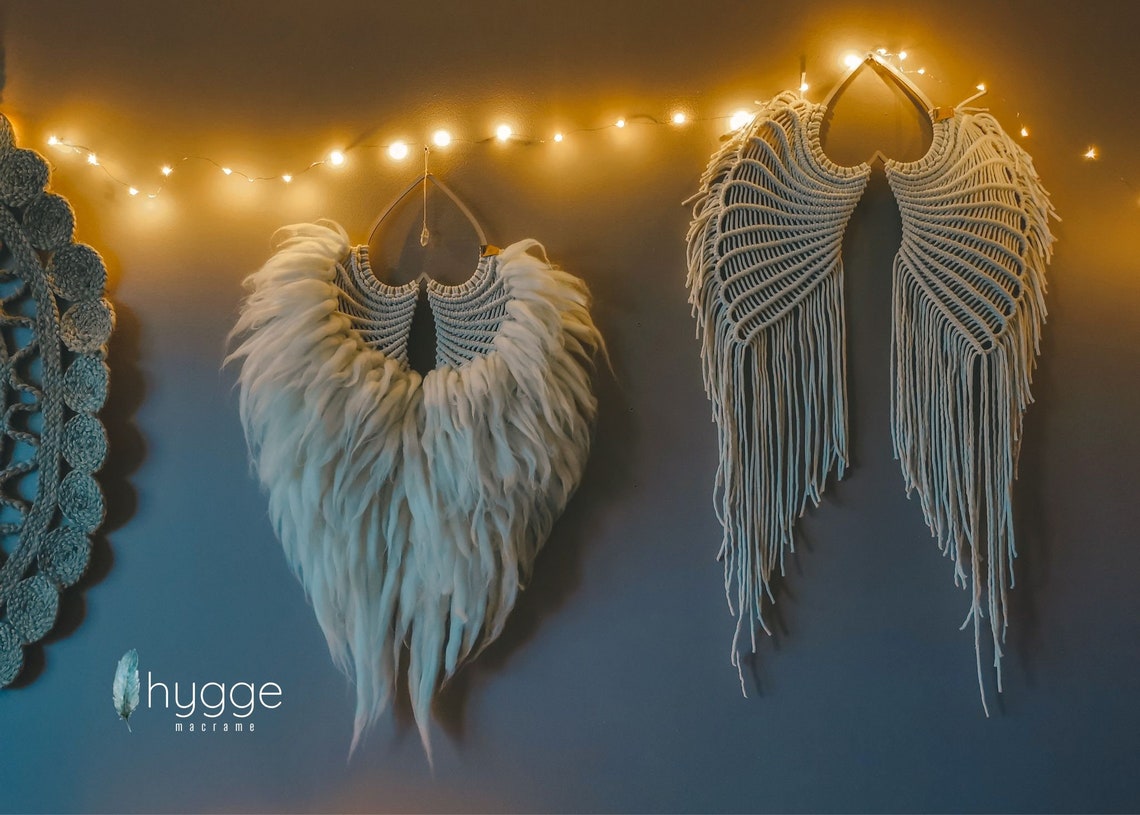Large Macrame Angel Wings Wall Hanging XL - Etsy