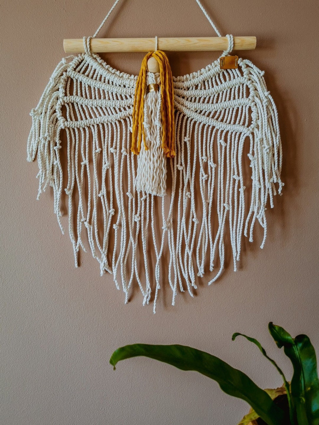 Guardian Angel, Macrame Wings, Baby Shower, Macrame Doll, Memorial ...