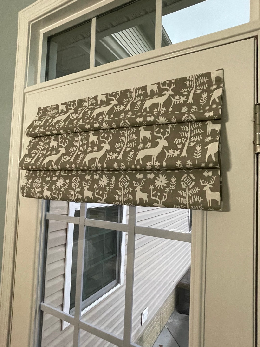 24”x38” Magnetic Shade | Taupe & White Cotton 100% Cotton | Woodland ...