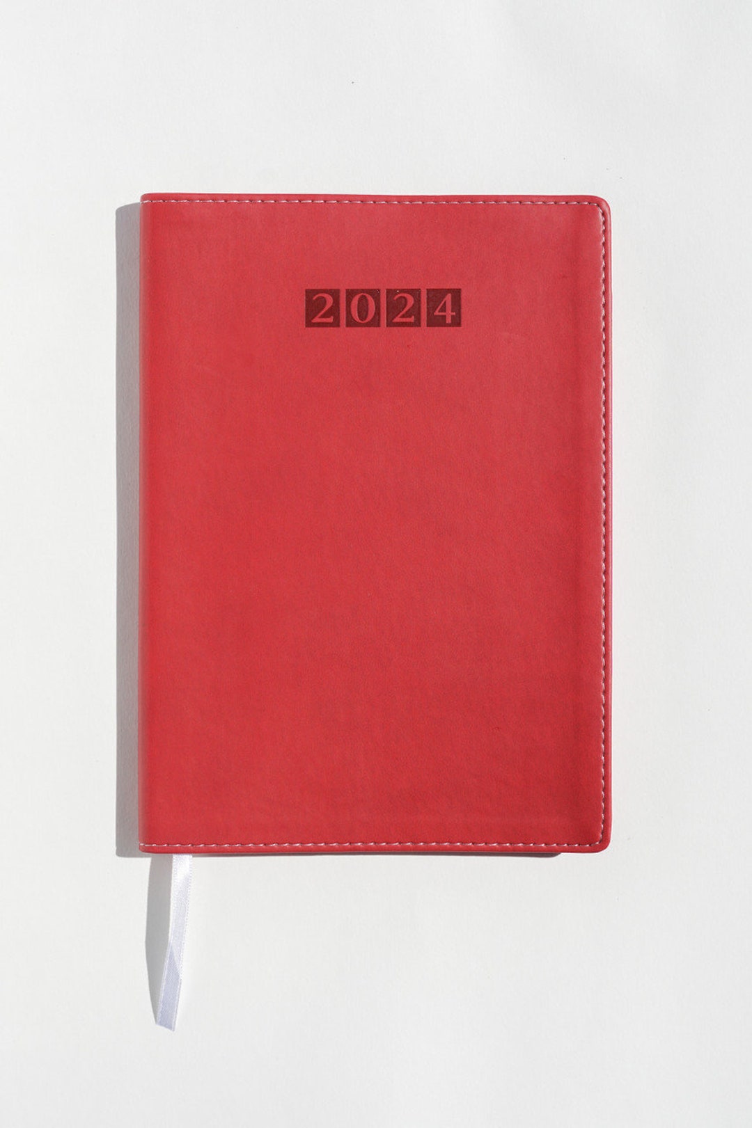 2025 Weekly Diary Firenze Vegan Leather Red (soft Cover), Customized ...